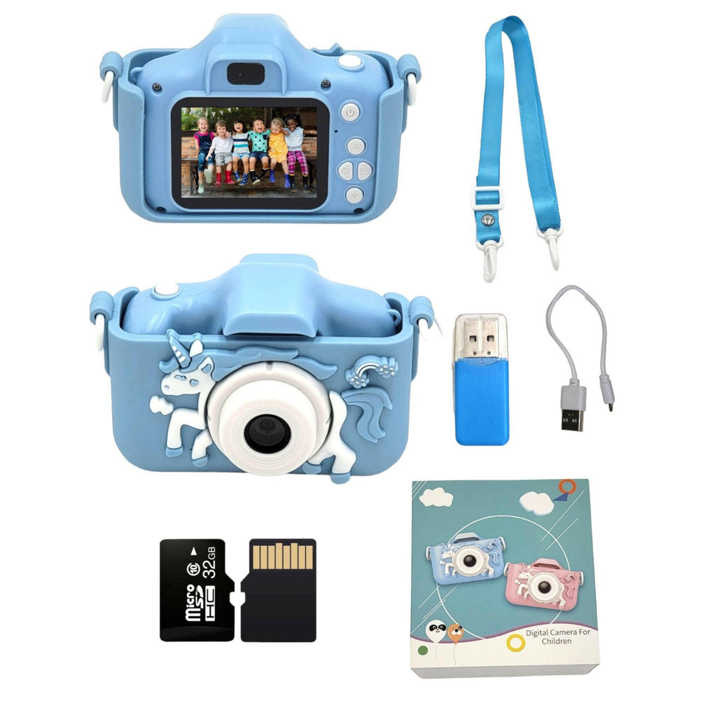 Unicorn Blue Digital Camera Toy for Girls 6-13 Years Old Kids